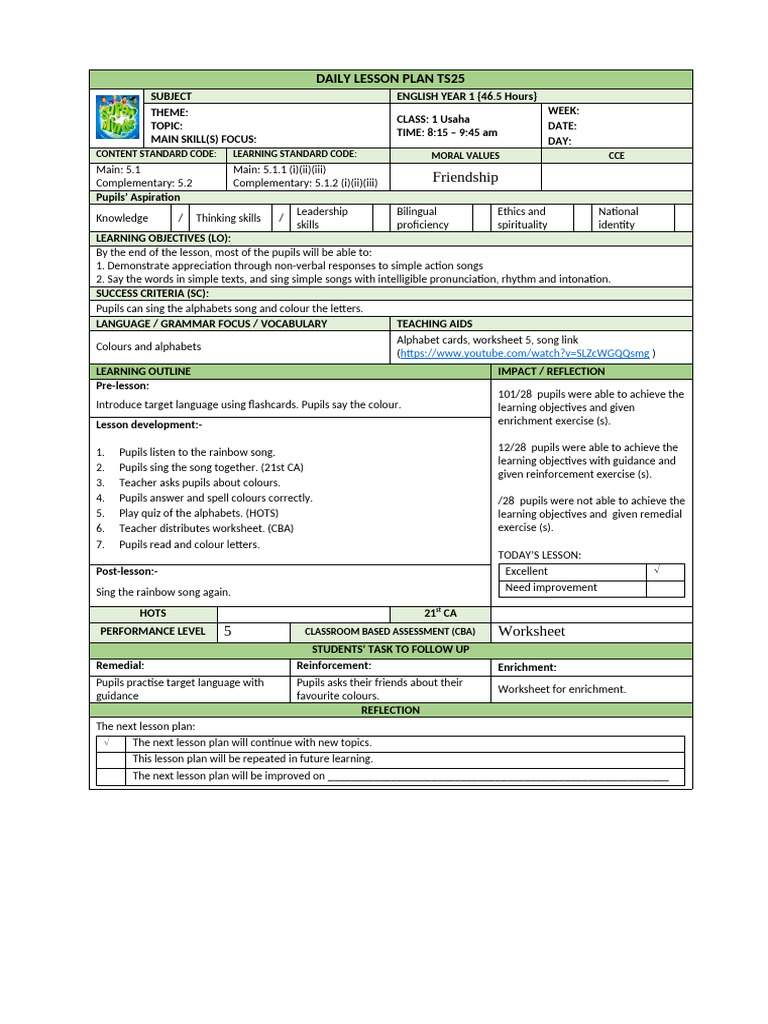 2.week 14 - Monday 24.06.2024 | PDF | Lesson Plan | Teachers