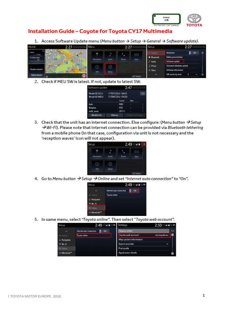 Coyote Installation Guide Toyota | PDF | Application Software | Software