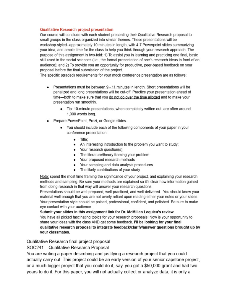 Qualitative Research Proposal | PDF | Cost Of Living | Sampling ...