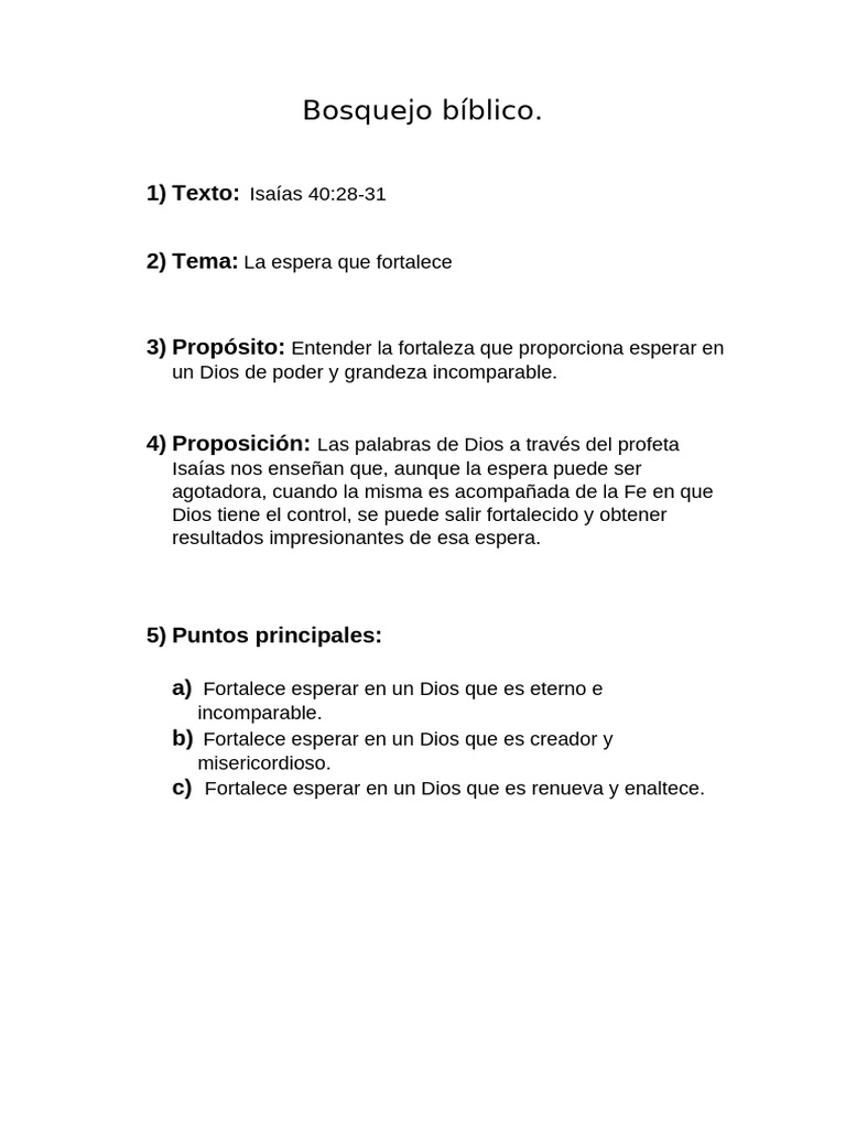 Bosquejo Bíblico 1 | PDF