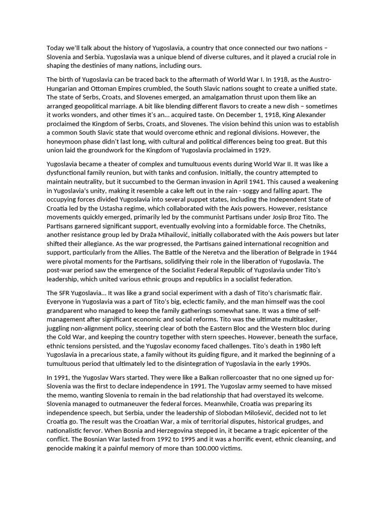 SloTan Tekst (English) | PDF | Socialist Federal Republic Of Yugoslavia | Serbia