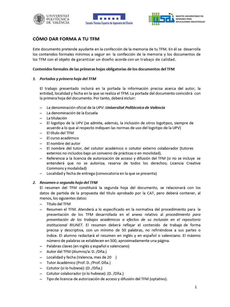 Guía Para La Elaboración Del TFM | PDF | Citación