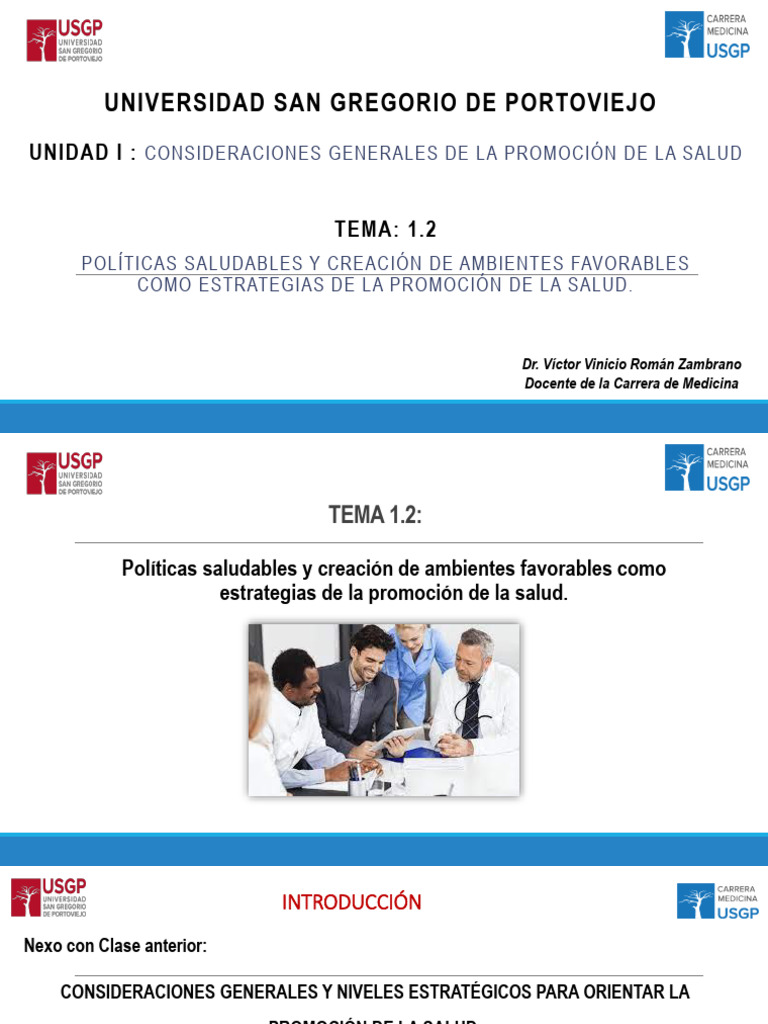 Políticas Saludables y Entornos Favorables | PDF | Promoción de la ...