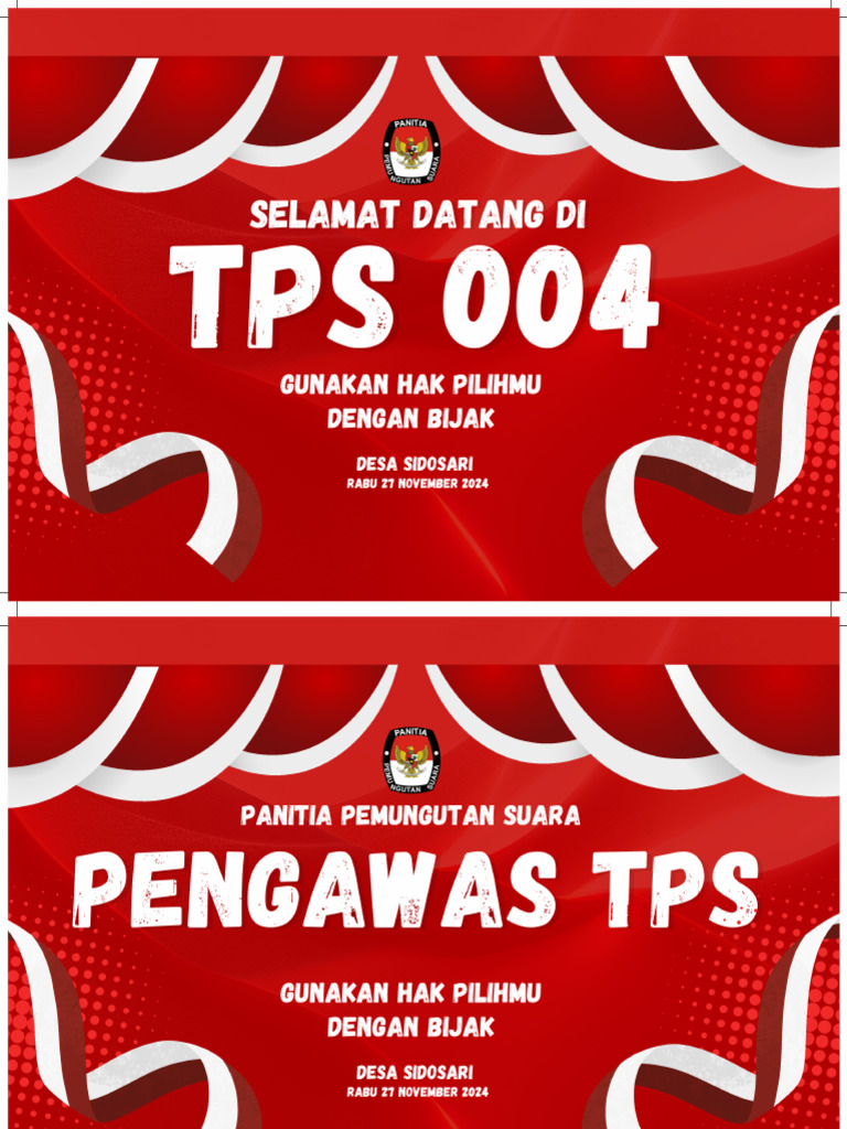Merah Banner TPS Pemilu Indonesia | PDF