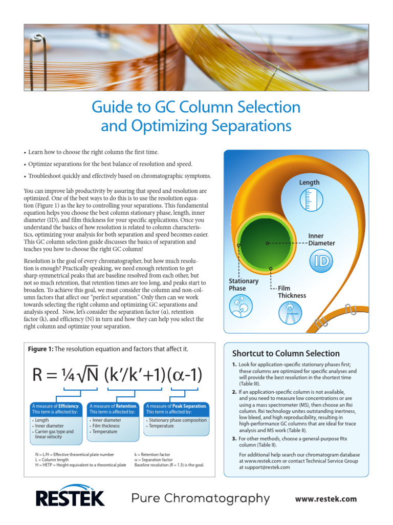 Optimizing GC Separations | PDF | Gas Chromatography | Chromatography