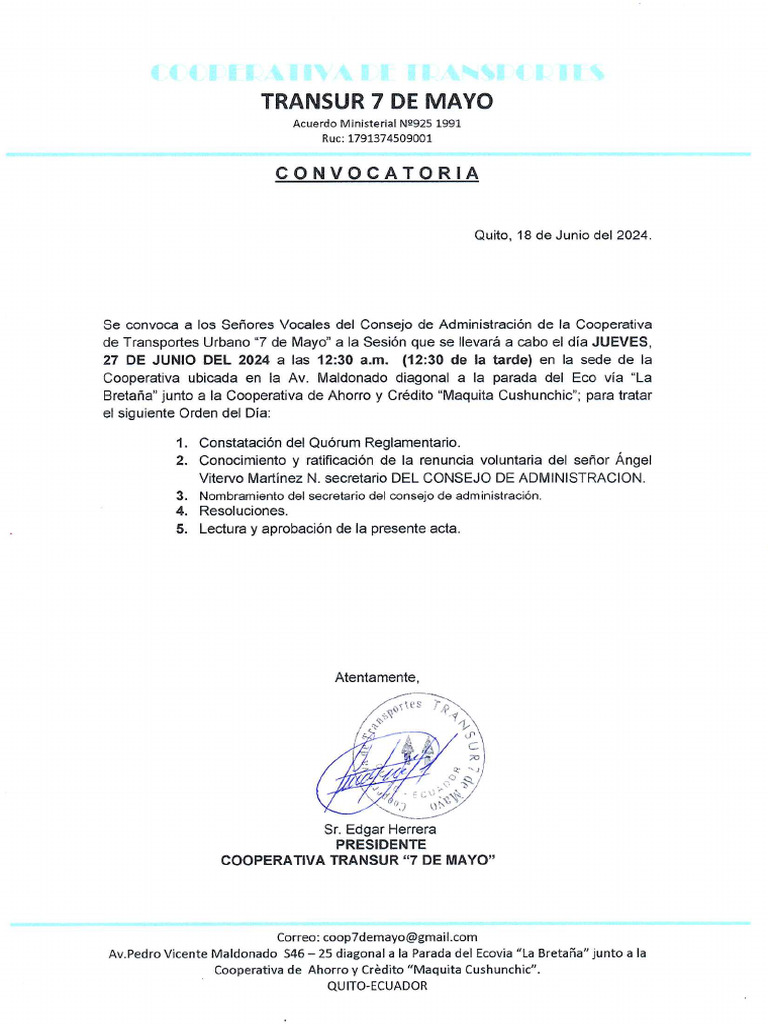 Conv. Nombramiento | PDF