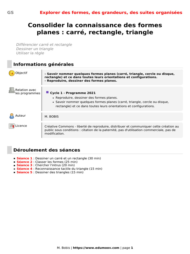 Dessin et reconnaissance des formes | PDF | Triangle | Dessin