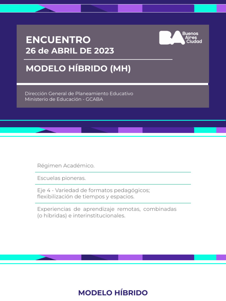 Modelo Híbrido para RA 2023. | PDF | Maestros | Aprendizaje