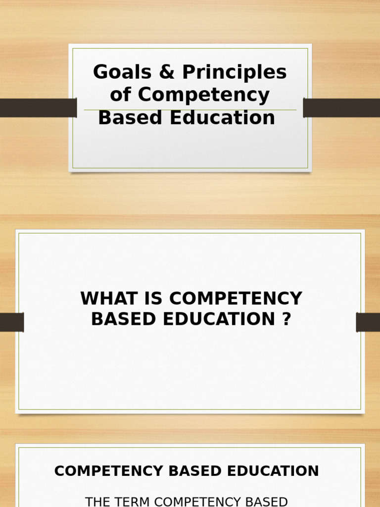 Goals and Competencies of Compentency Based Education | PDF ...