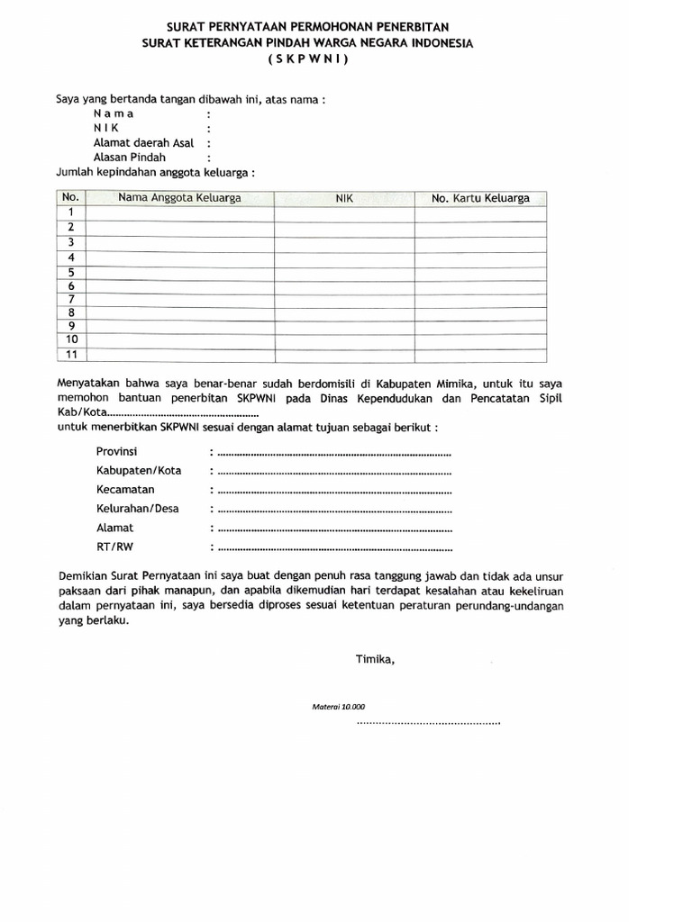 Surat Pernyataan Dan Formulir F103 - Martina Grice (1) | PDF