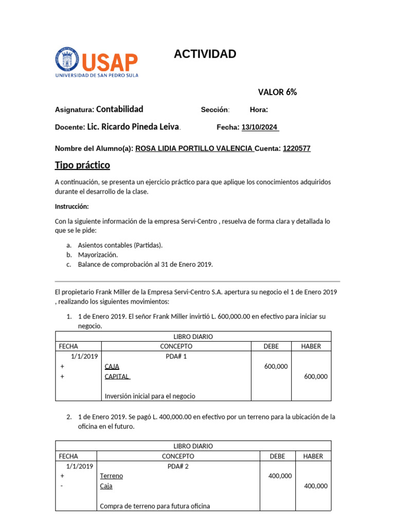 Rosa - Portillo - Act 4 Contabilidad | PDF | Contabilidad | Economias