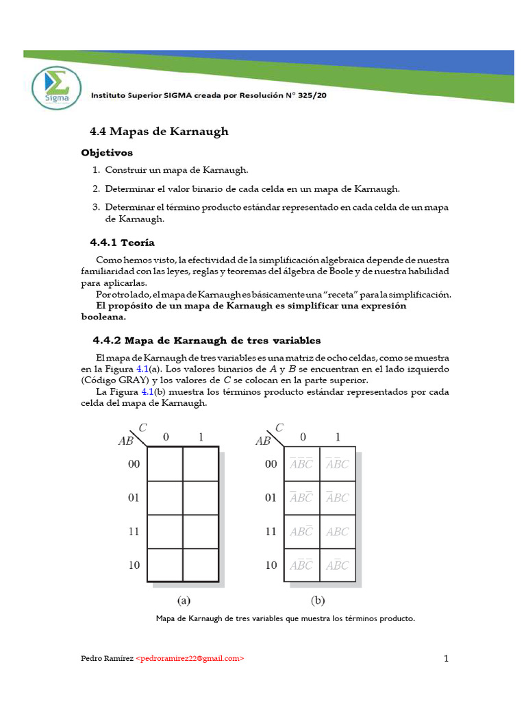 4.4-Mapa de Karnaugh - SIGMA | PDF | Lógica matemática | Matemáticas ...