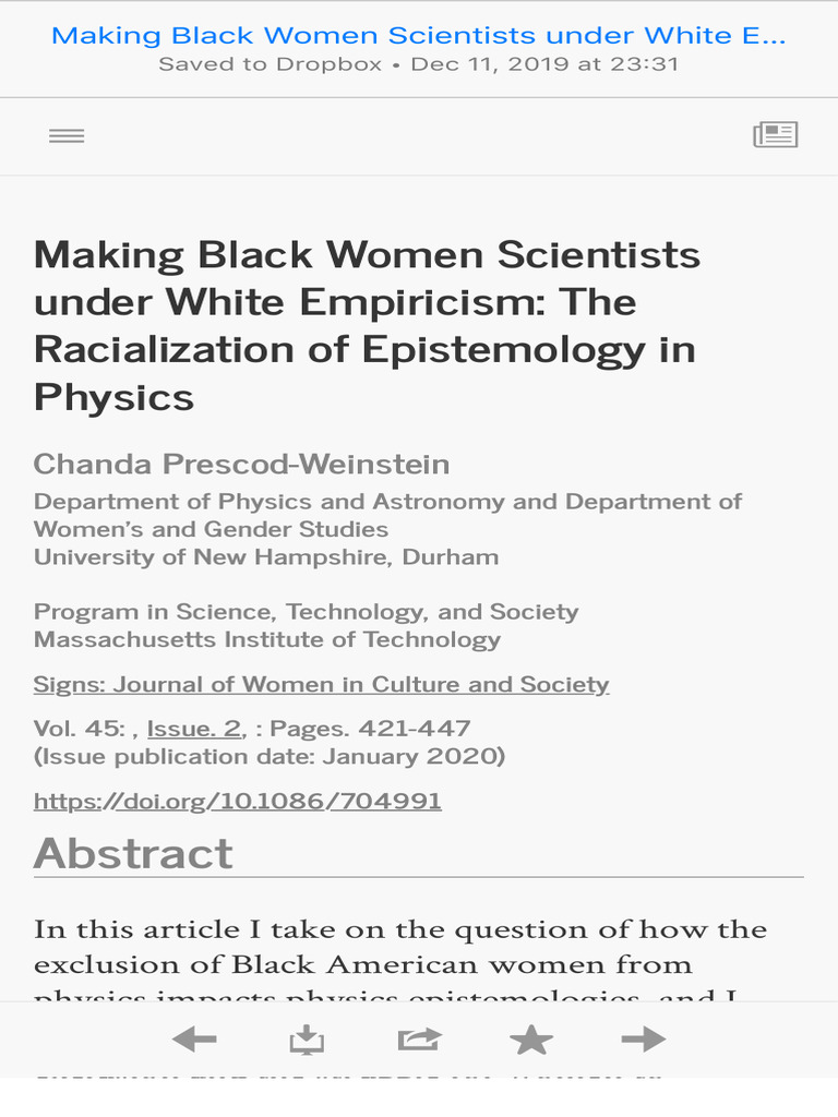 Making Black Women Scientists under White Empiricism The Racialization ...