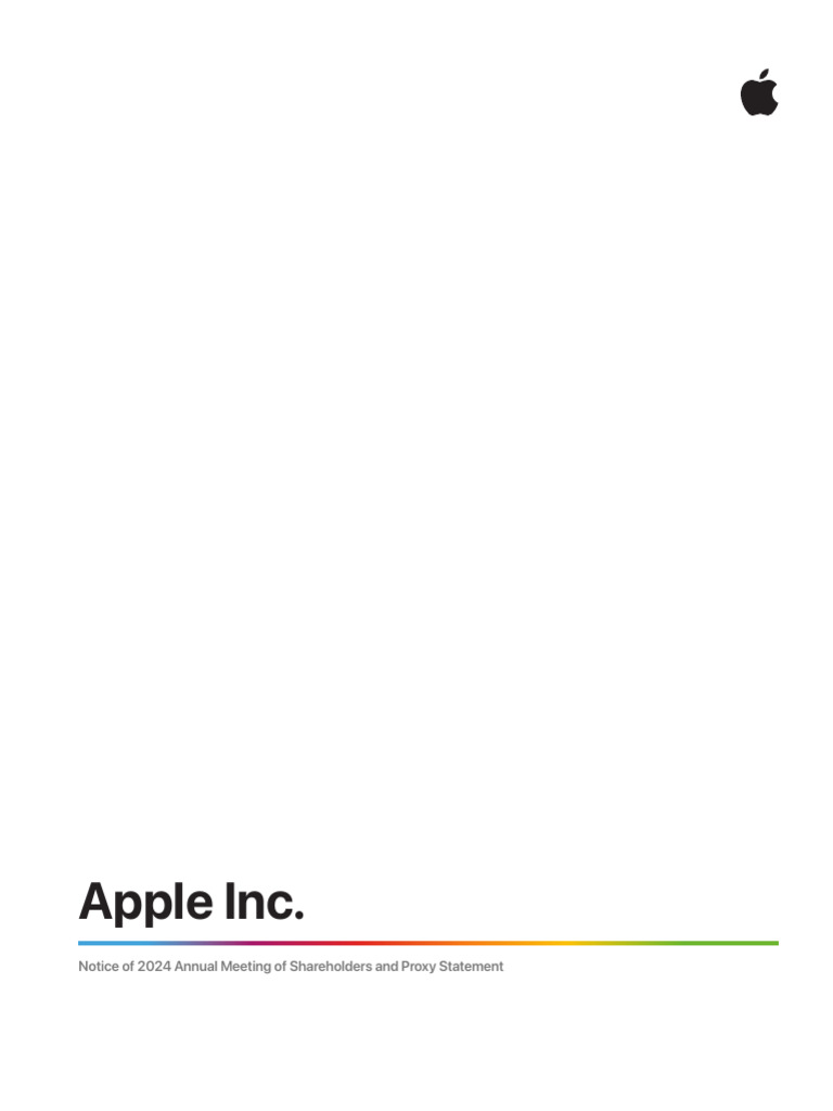 Apple Shareholder Letter | PDF | Corporate Governance | Apple Inc.
