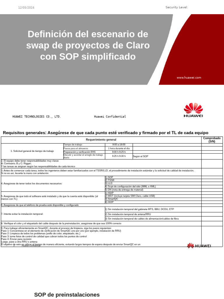 Claro Project Swap Scenario Definition with Simplified SOP 0613 1.4 ...