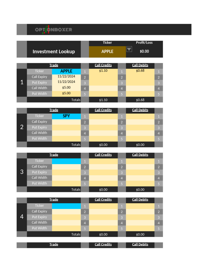 Iron Condor Spreadsheet Tracker | PDF | Derivative (Finance ...