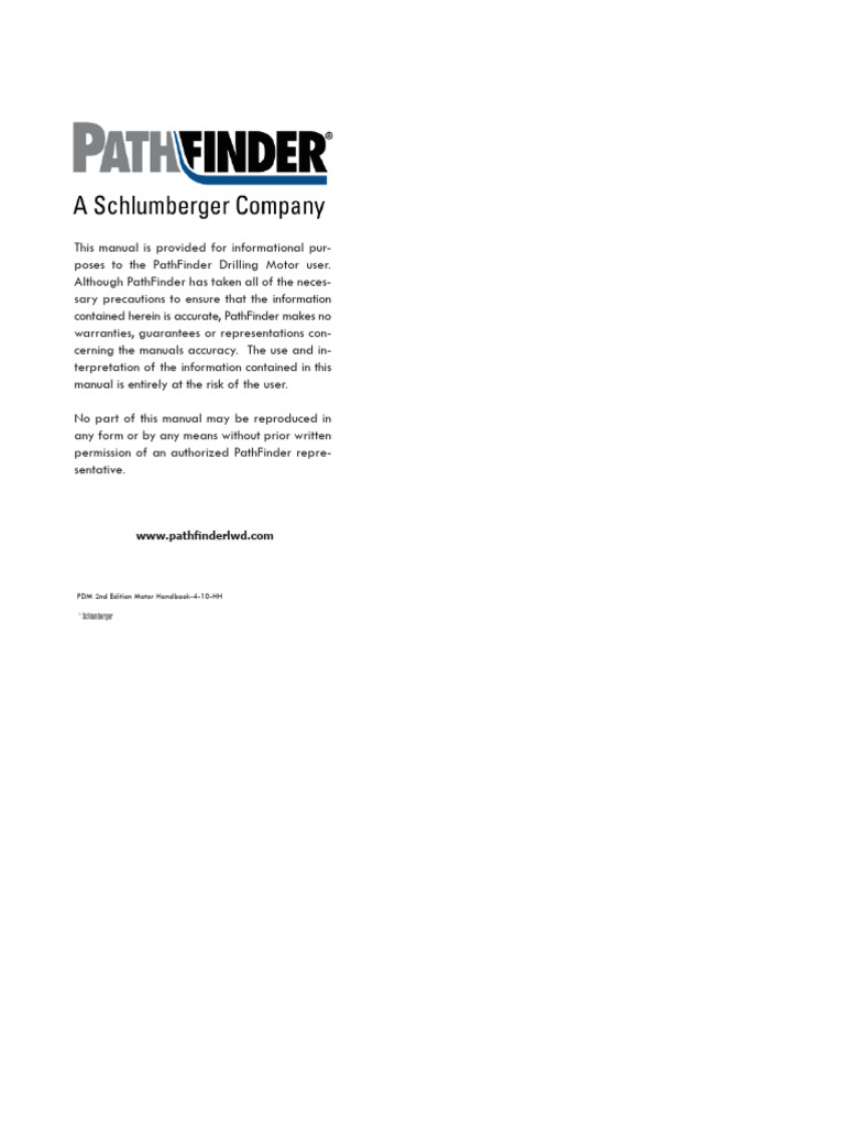 Motor Handbook 2010 Schlumberger G1 and G2 | PDF | Drilling | Electric ...