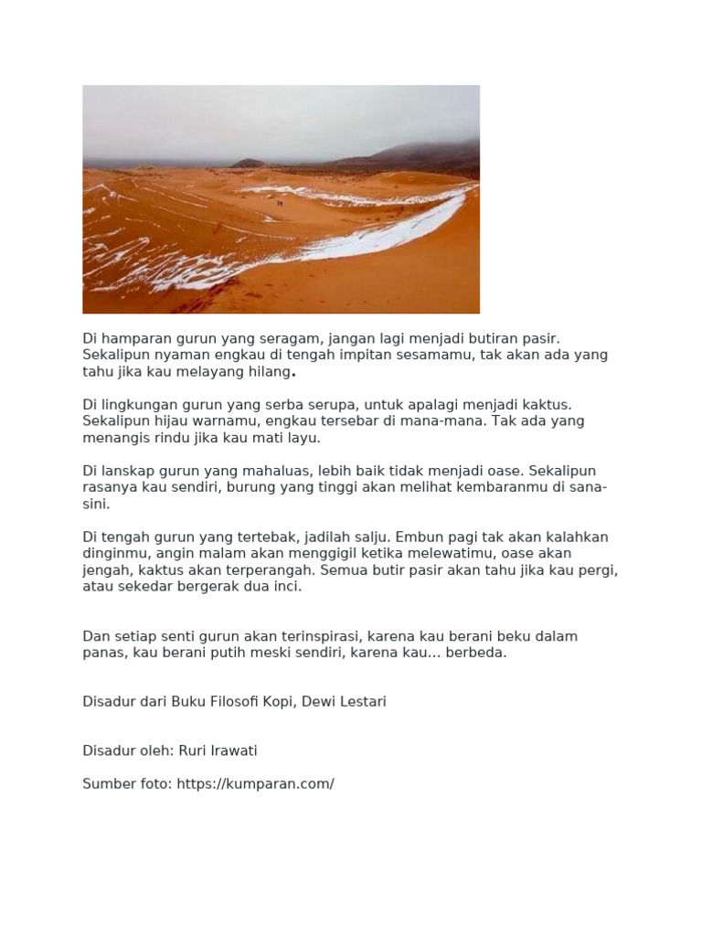 Di hamparan gurun yang seragam | PDF