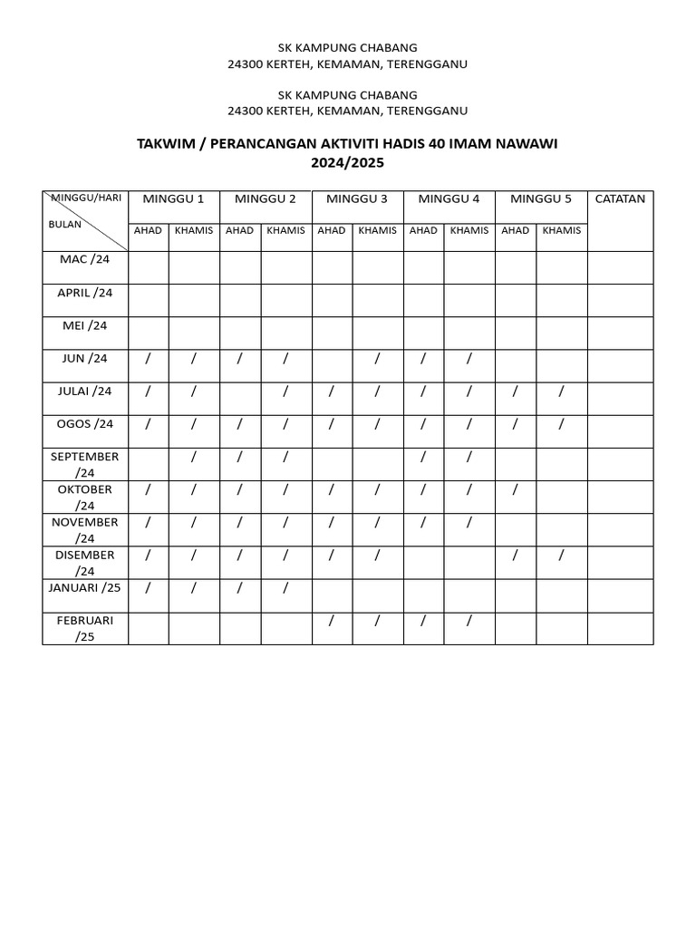 TAKWIM HADIS 40 | PDF