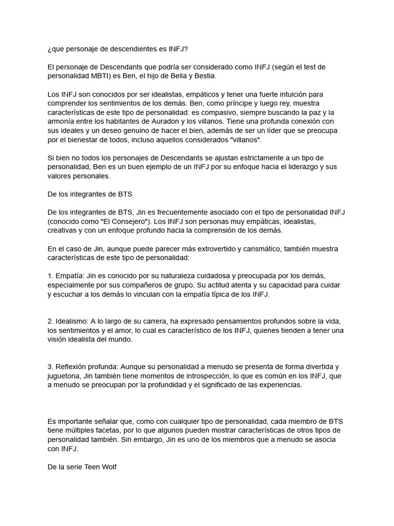 INFJ | PDF | hombre murciélago | Mujer Maravilla
