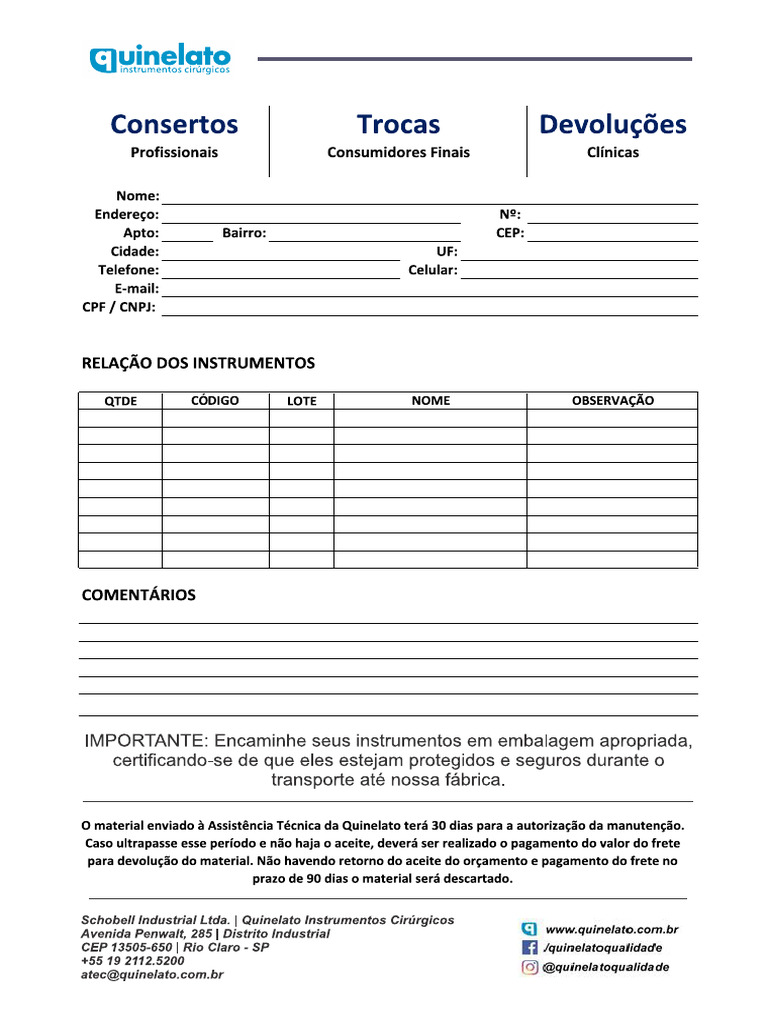 Formulario ATEC Quinelato 2021 | PDF