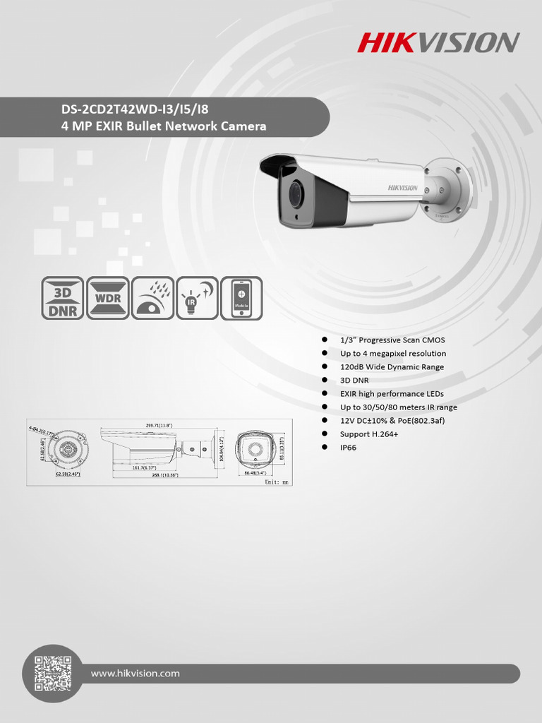 Hikvision 4MP EXIR Bullet Camera | PDF | Internet Protocol Suite | Camera