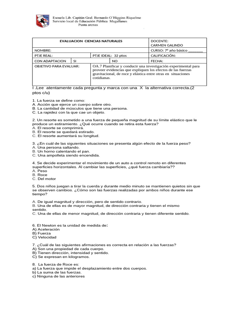 EVALUACION CIENCIAS NATURALES Unidad 2 2024 (Recuperado automáticamente) (Recuperado ...