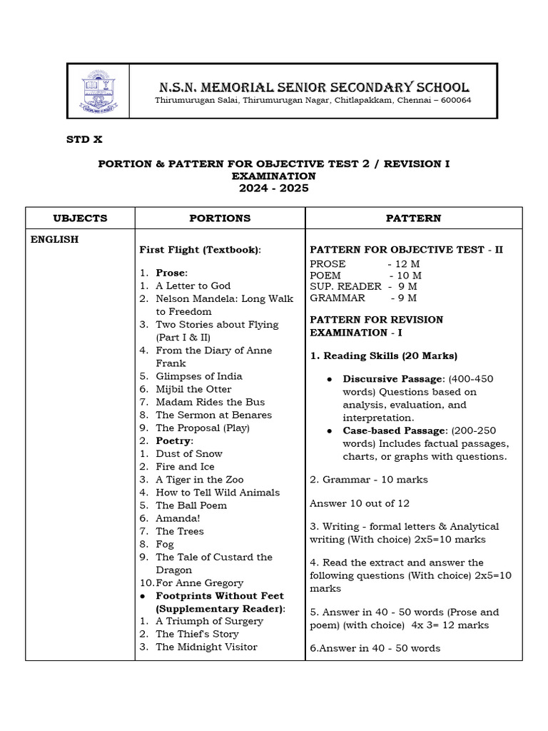 X Objective 2 - Revision 1 Portion and Pattern | PDF