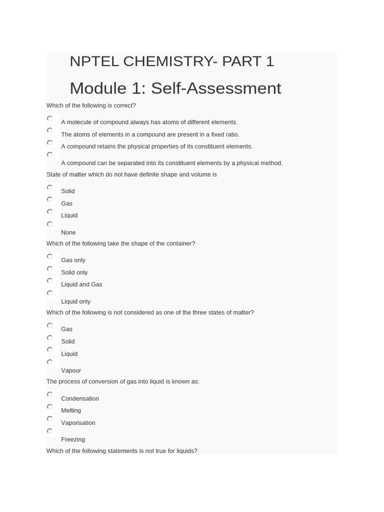 NPTEL Chemistry | PDF | Atomic Orbital | Chemical Equilibrium