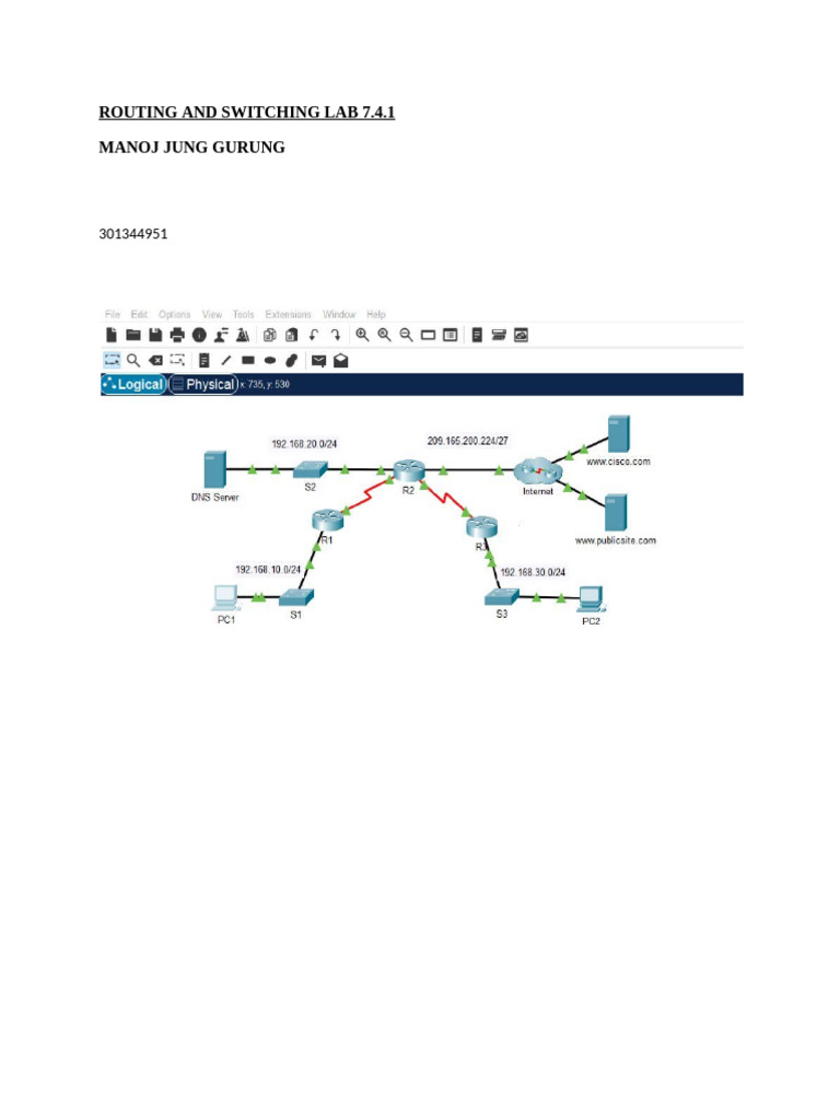 LAB 5 Packet Tracer | PDF
