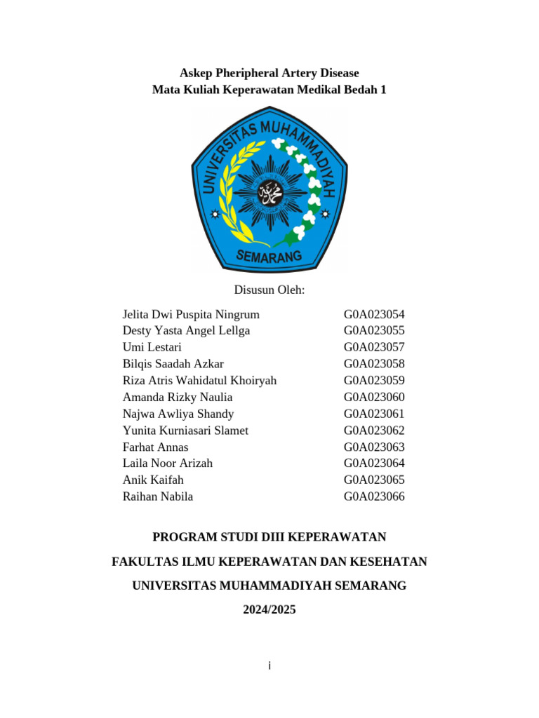 Kel 4 Askep Pheripheral Artery Disease Kelompok KMB 1 | PDF