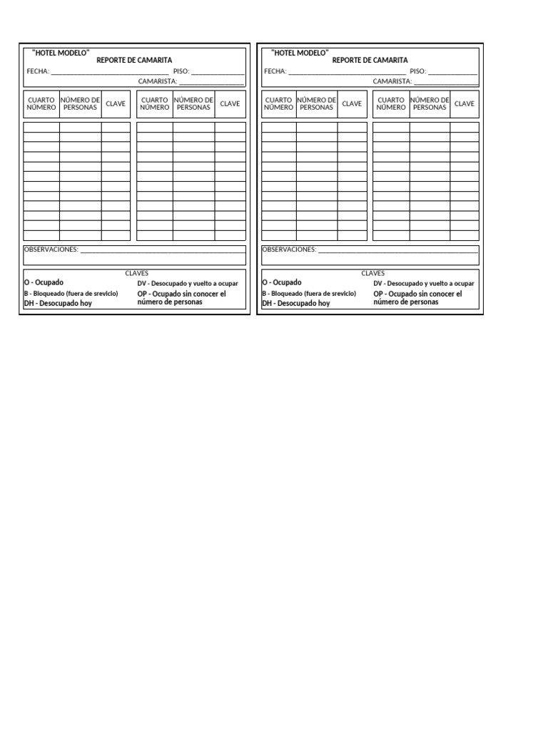 Formatos de Ama de Llaves-1 | PDF