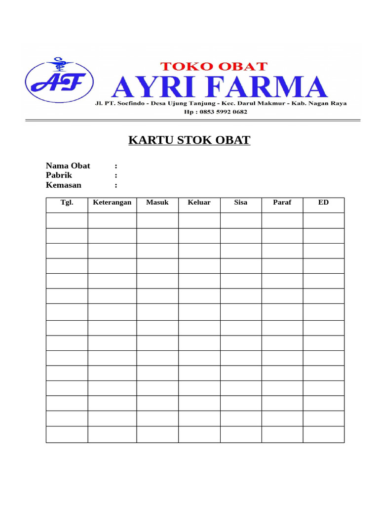 Kartu Stok | PDF