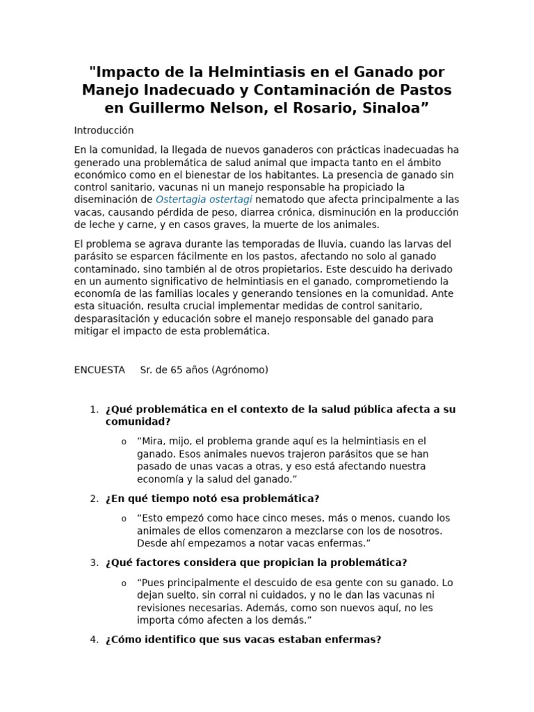 Helmintiasis | PDF | Agricultura | Vacas