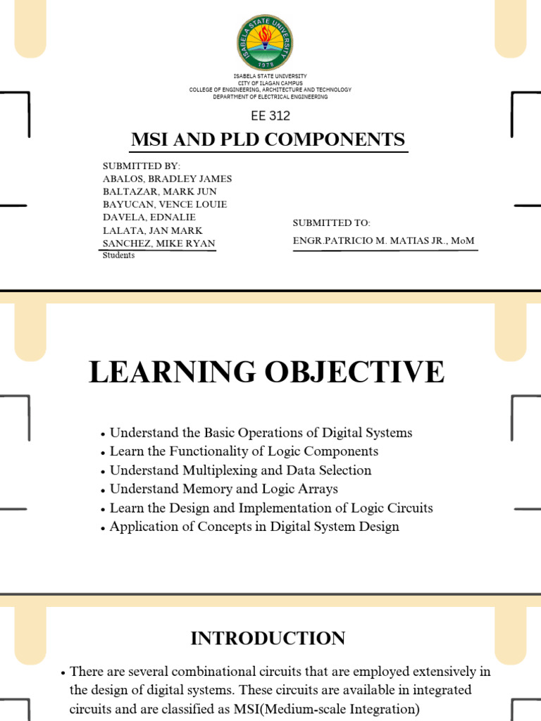 Msi and PLD Components - 20241204 - 071632 - 0000 | PDF | Integrated ...