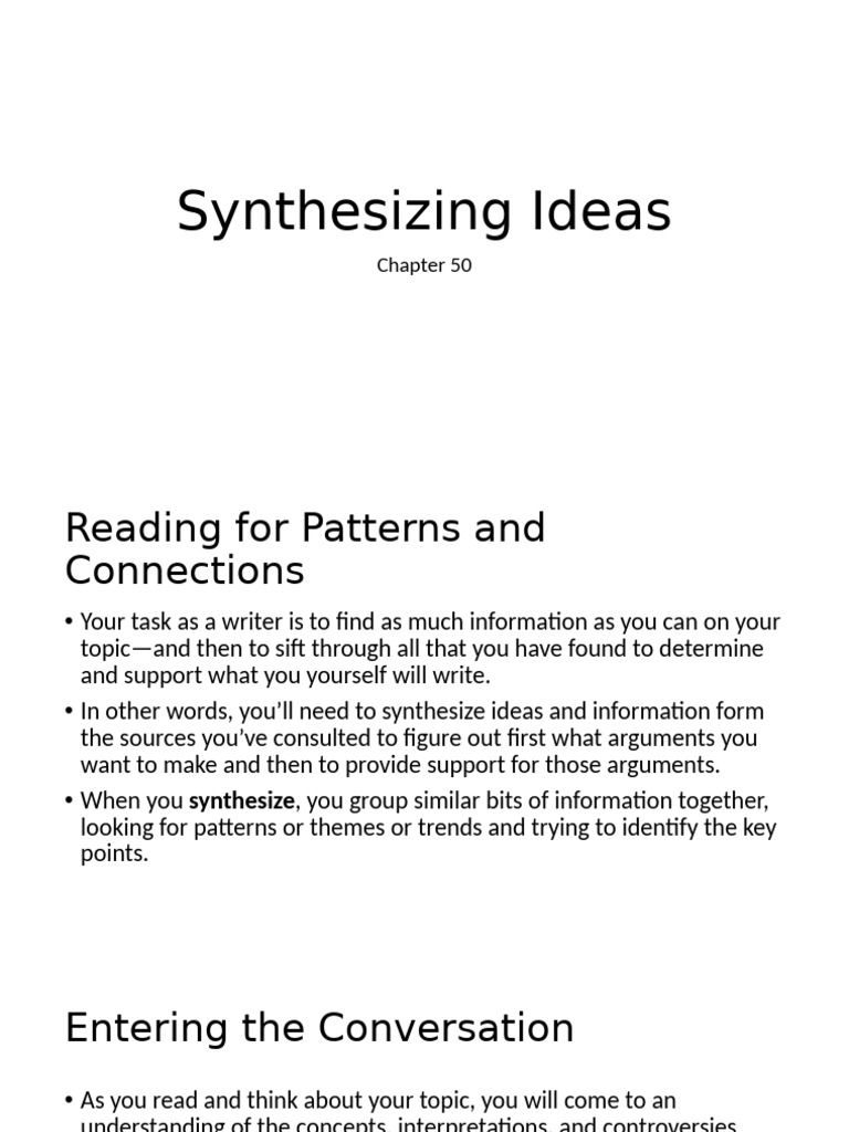 Chapter 49 Synthesizing Ideas 1 2 1 | PDF