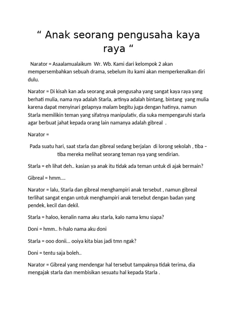 Anak Seorang Pengusaha Kaya Raya | PDF