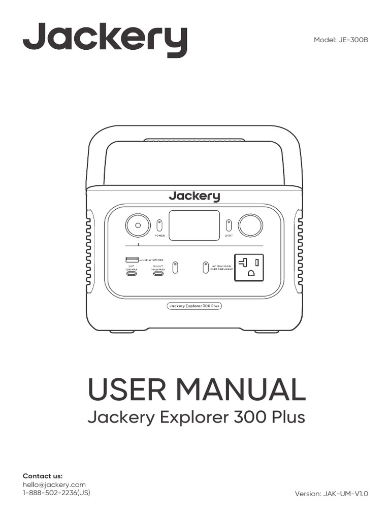 Jackery Explorer 300 Plus Portable Power Station User Manual | PDF ...