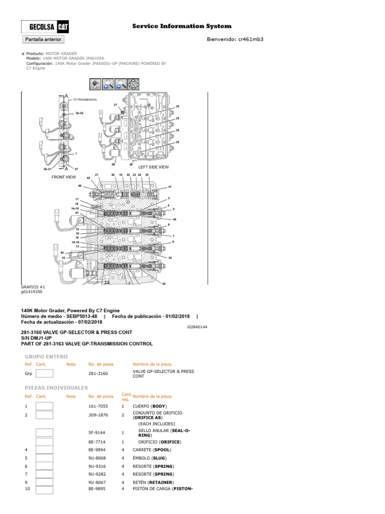 140K Motor Grader, Powered by C7 Engine(SEBP5013 - 48) - Documentación1 | PDF