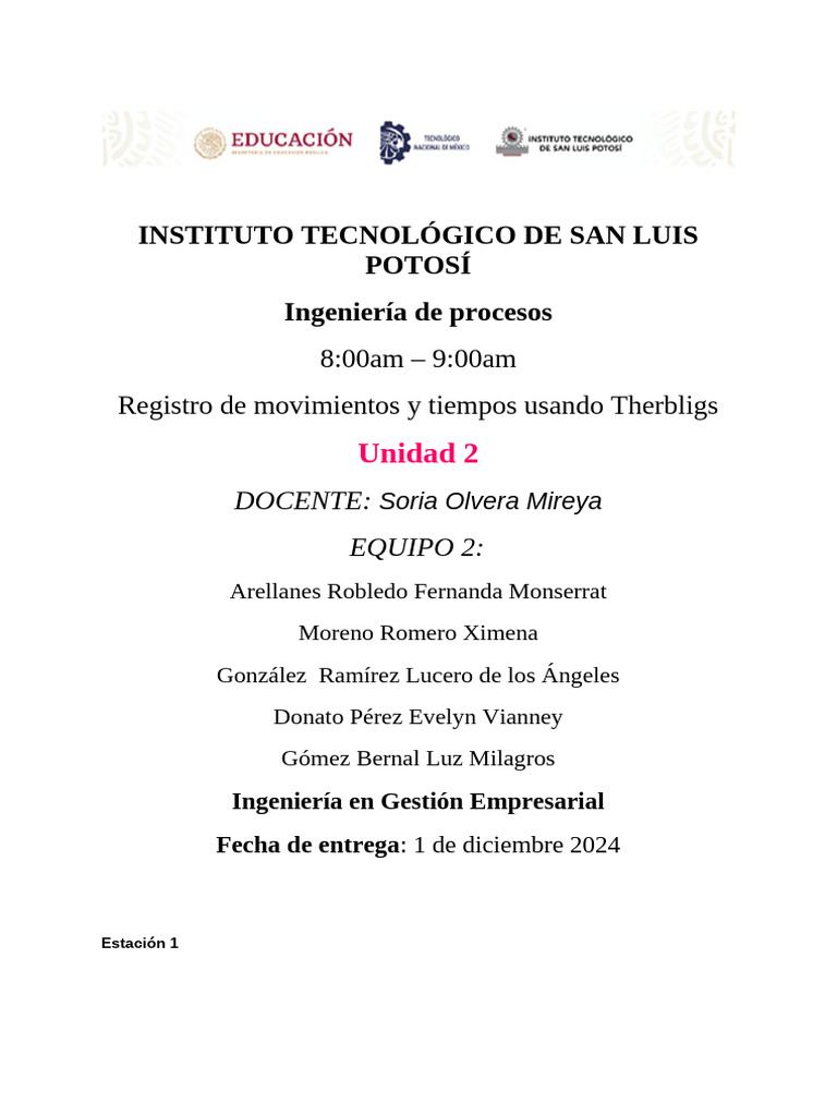 Registro de Movimientos y Tiempos Usando Therbligs | PDF