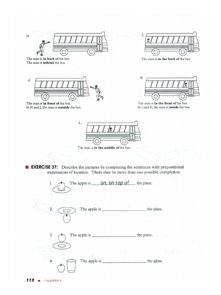 9grade Prepositions of Location | PDF