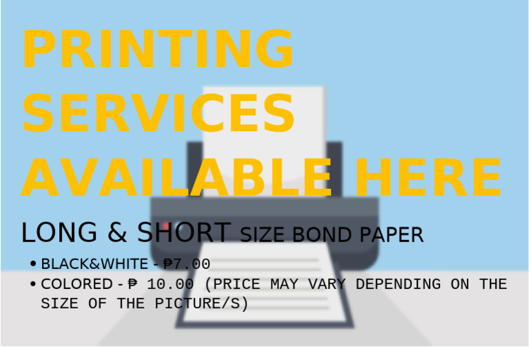 Affordable Printing Services Offered Pdf