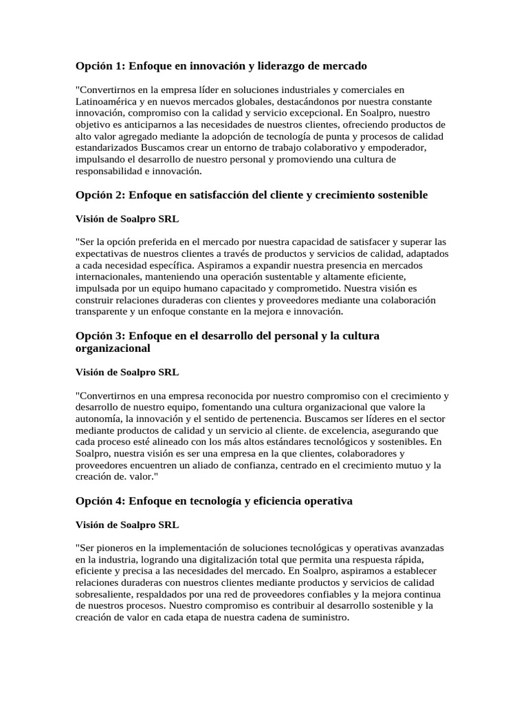 Innovación y Liderazgo en Soalpro | PDF | Calidad (comercial) | Logística