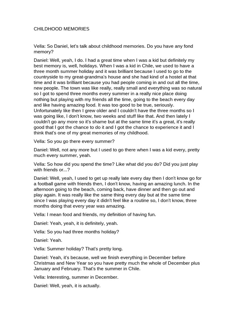 Audioscript U9 Lesson A | PDF