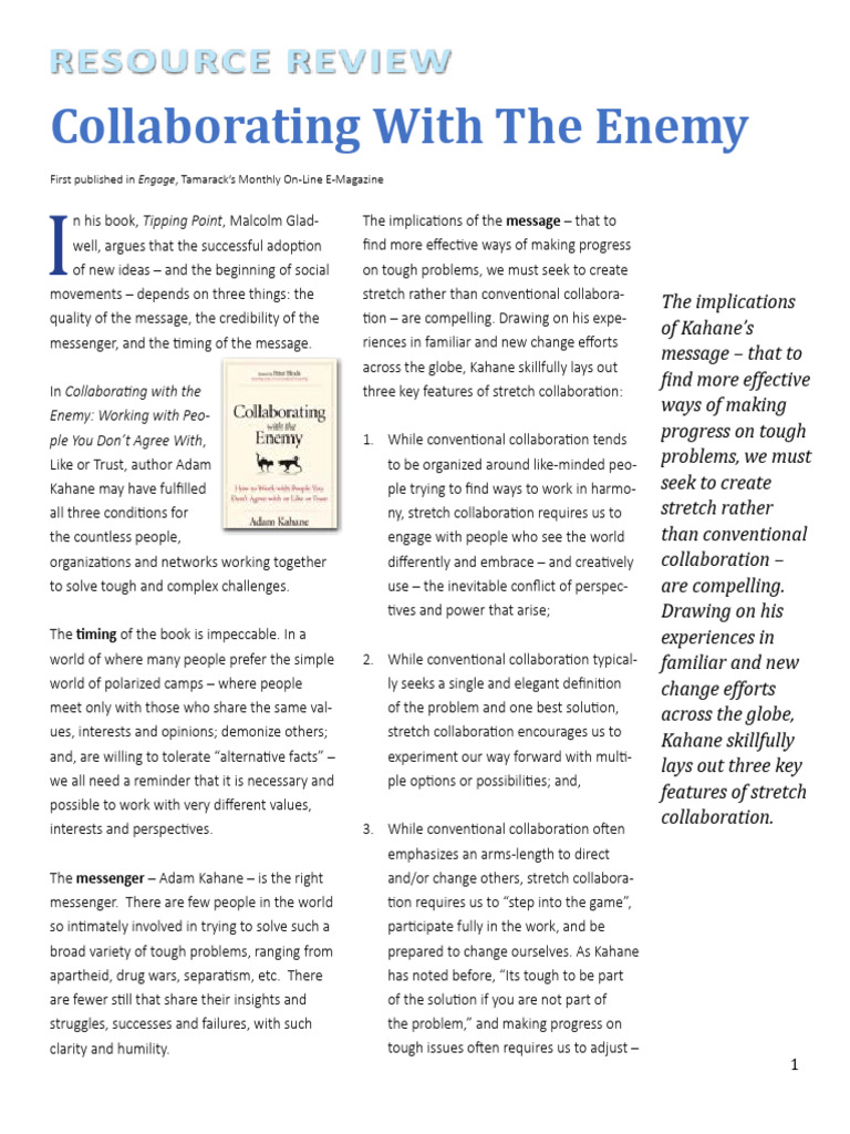 Resource Review Collaborating With The Enemy | PDF | Social Psychology