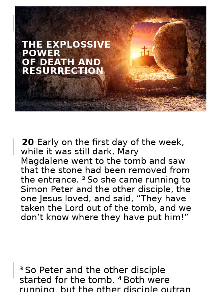 THE EXPLOSIVE POWER OF DEATH AND RESURRECTION | PDF | Jesus | Disciple ...