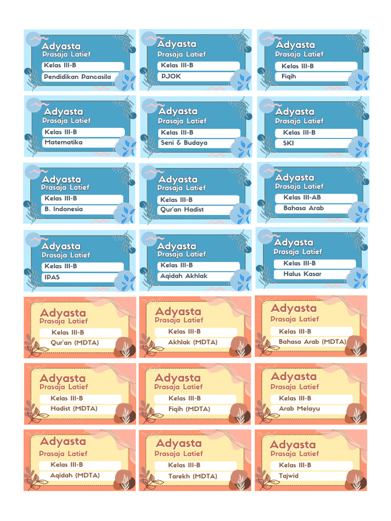 Tambahan label nama | PDF