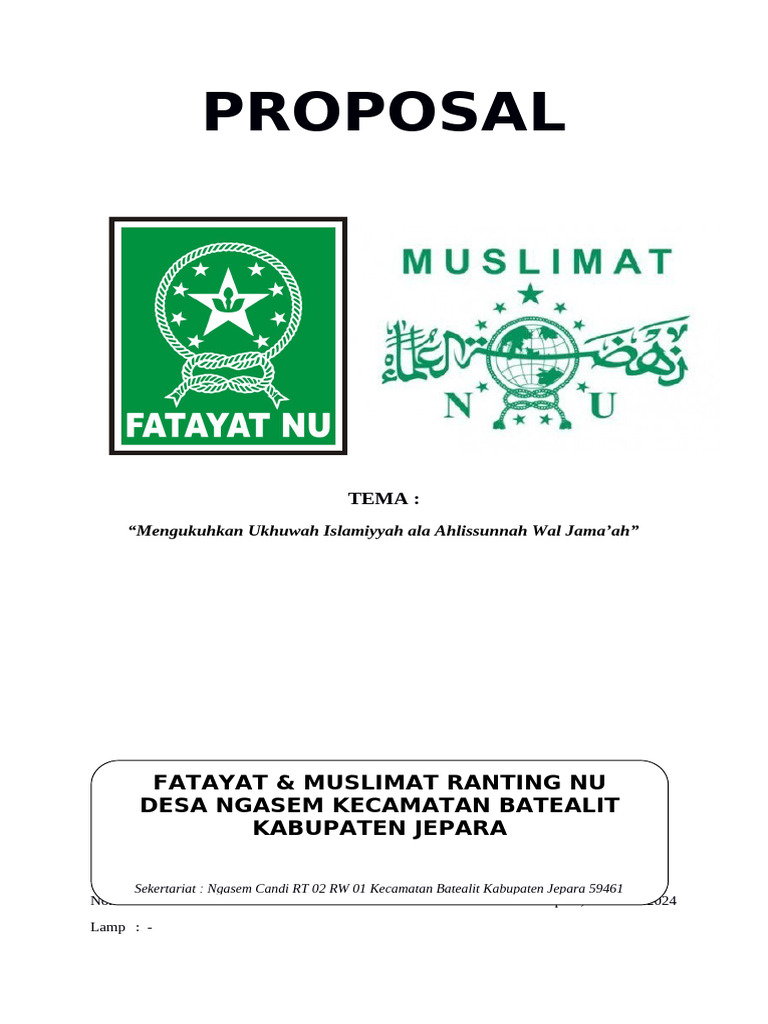Proposal Pengajian Fatayat & Muslimat NU | PDF