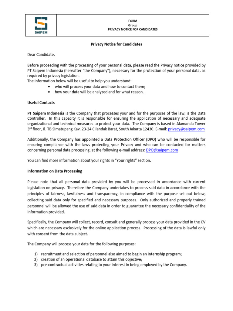 Candidate Privacy Notice Explained | PDF | Privacy | Insurance