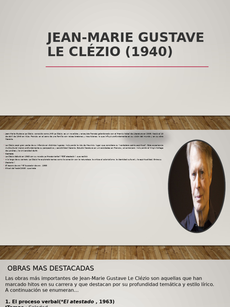 JEAN-MARIE GUSTAVE LE CLÉZIO (1940) | PDF